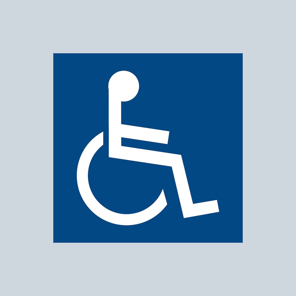 Disabled Sign 1000mm x 1000mm White with solid Blue background ...